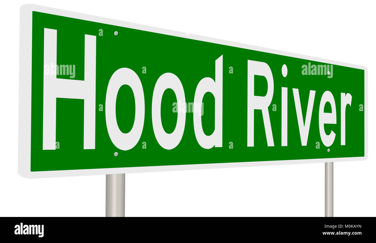 A 3d rendering of a green highway sign Stock Photo - Alamy