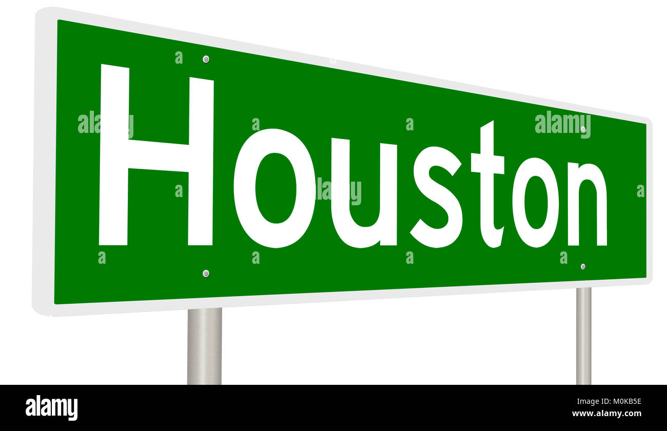 A 3d rendering of a green highway sign Stock Photo - Alamy