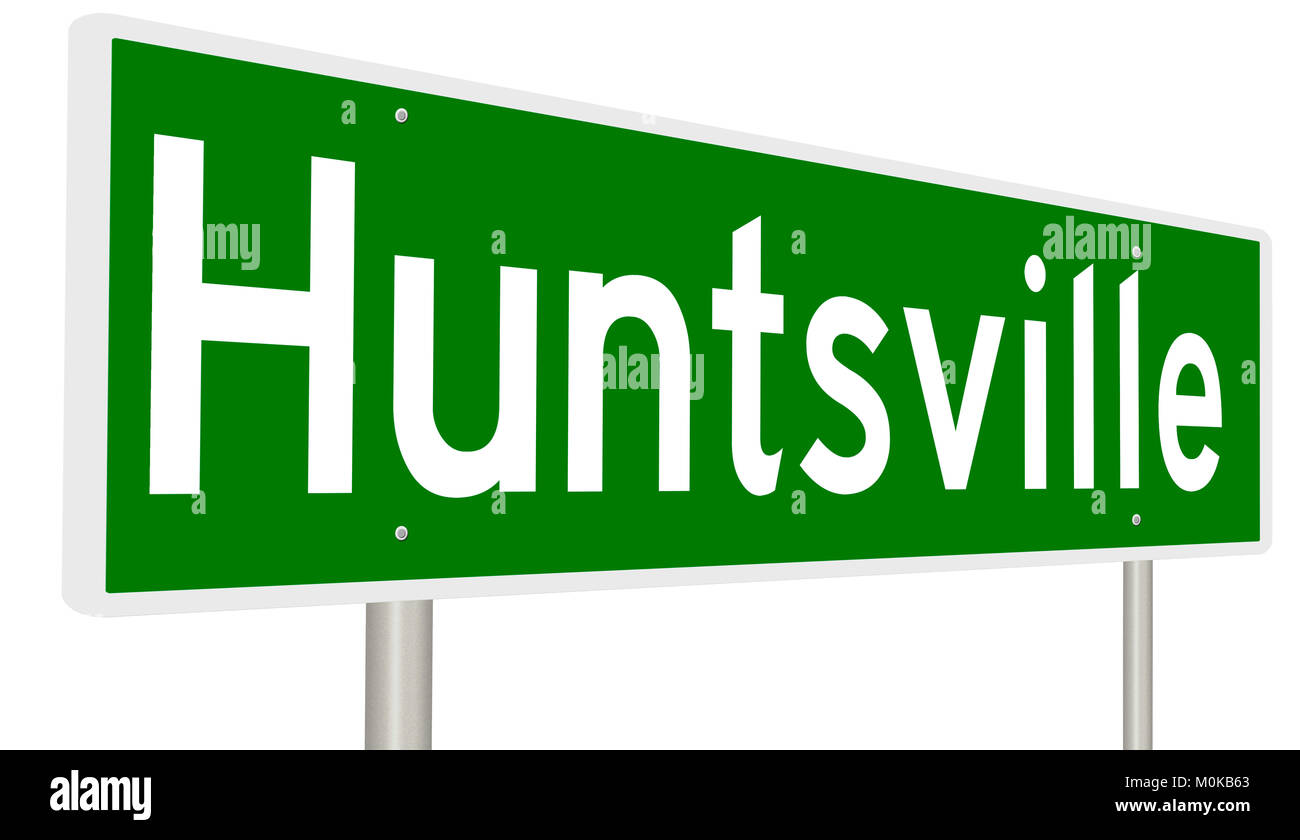 A 3d rendering of a green highway sign Stock Photo - Alamy