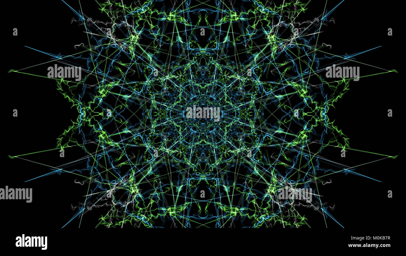 Abstract black background with colored lines. Silk symmetry series ...