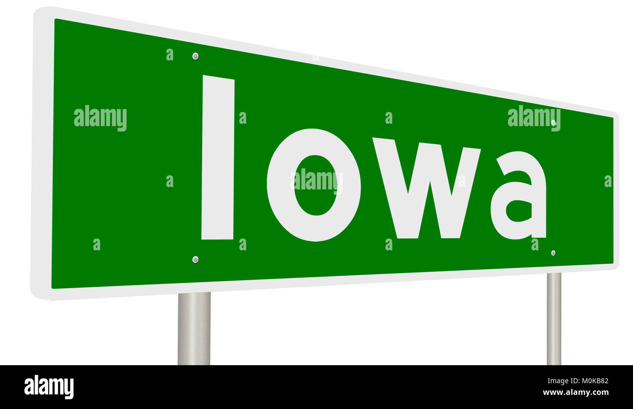 A 3d rendering of a green highway sign Stock Photo - Alamy