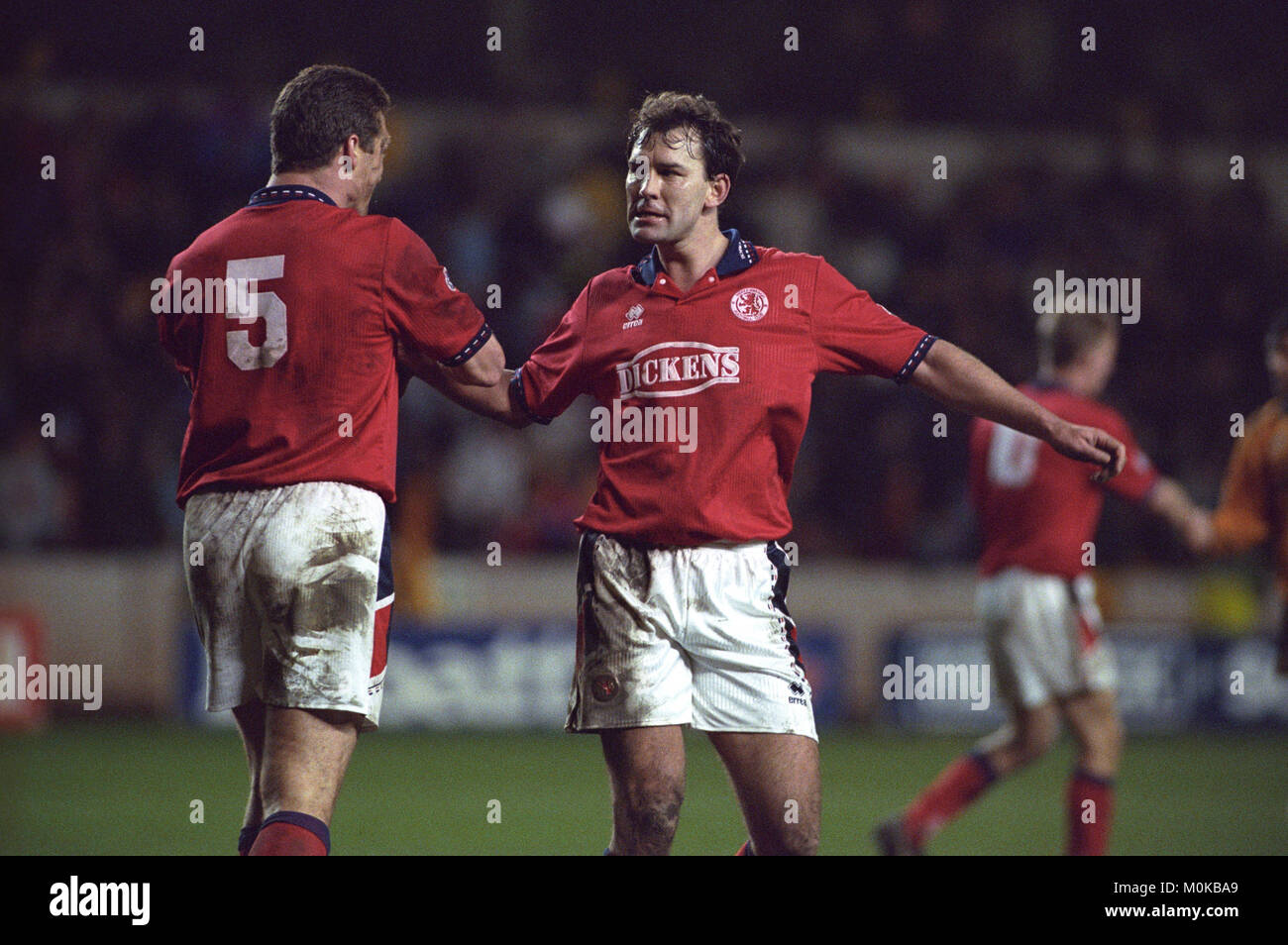 Middlesbrough footballers Bryan Robson and Nigel Pearson 1995 Stock ...