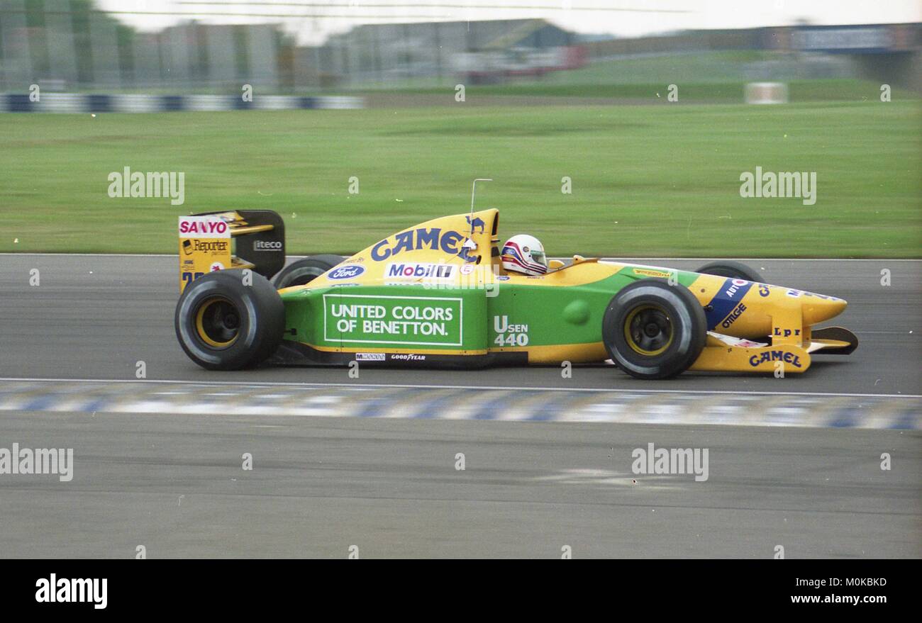Martin Brundle, Benetton B192, Formula One at Silverstone in 1992 Stock Photo - Alamy
