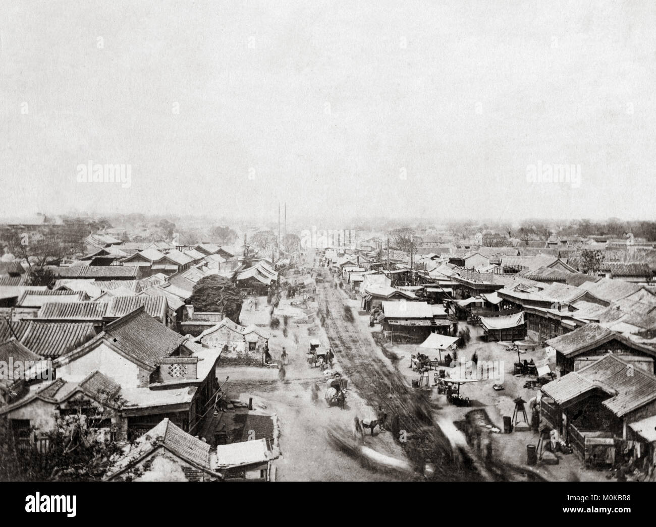 Street scene, Peking (Beijing), China, c.1870's Stock Photo - Alamy