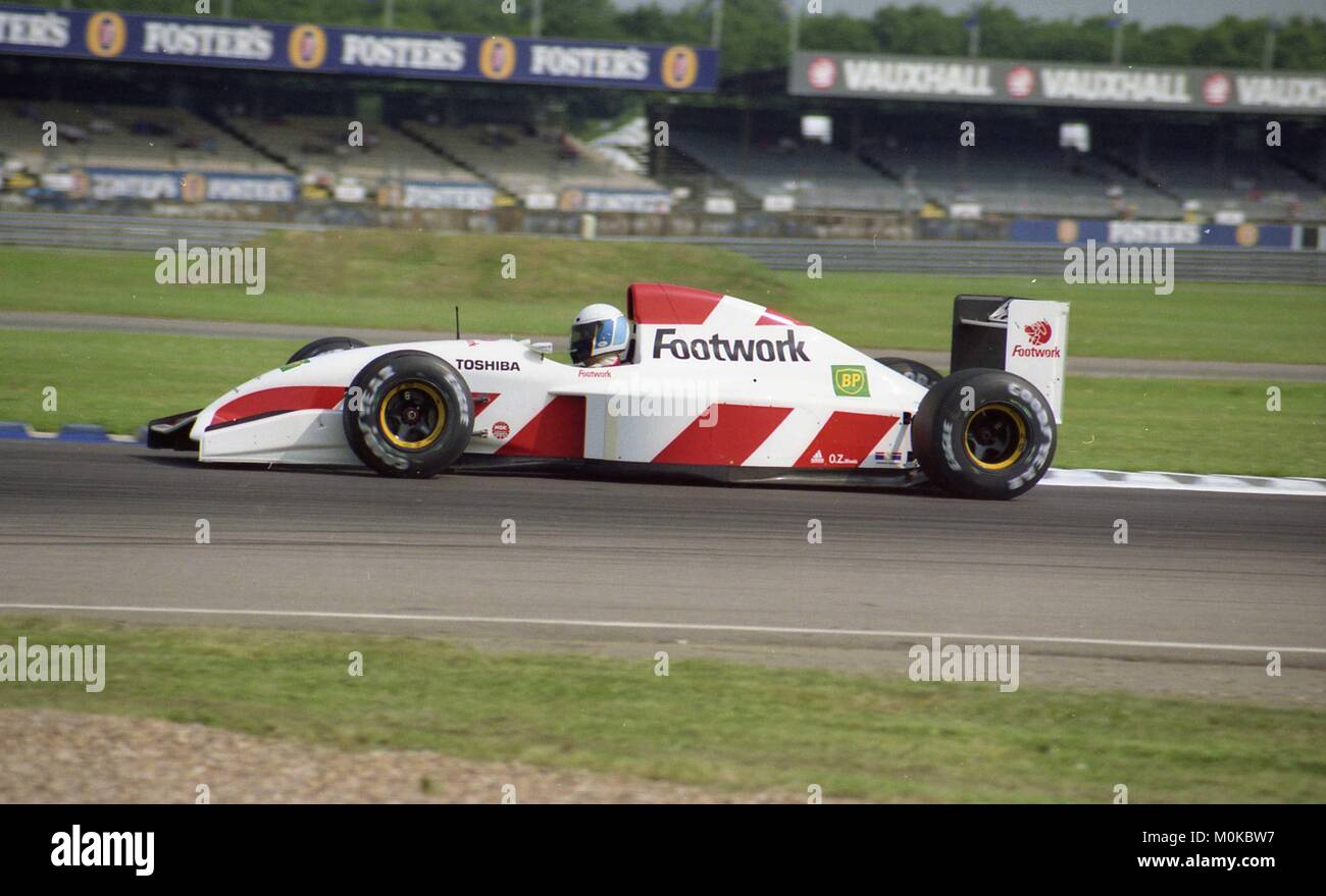 David Brabham testing the Footwork FA13, Formula One at Silverstone in ...