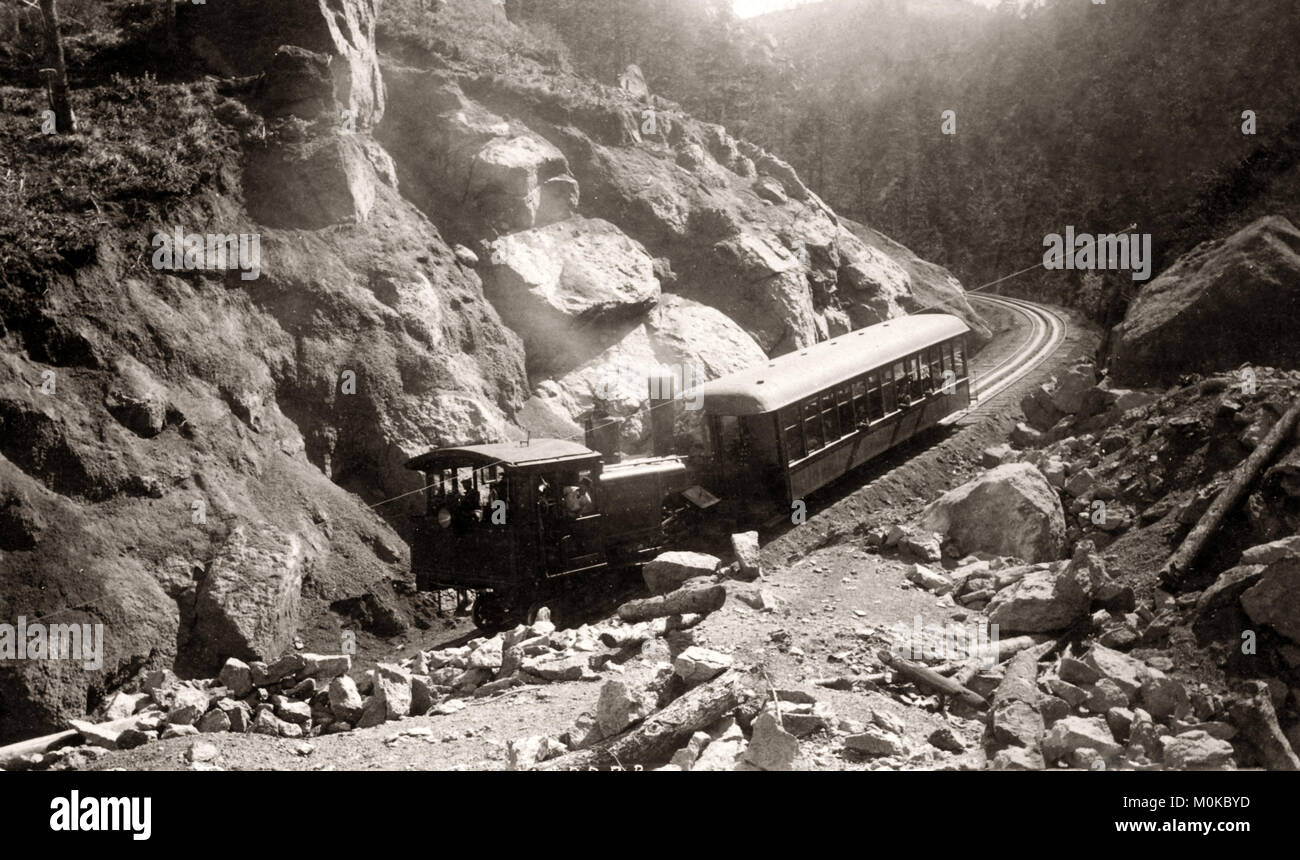 Rocky Pass, Manitou and Pike's Peak Railroad, Colorado, USA c.1890 ...