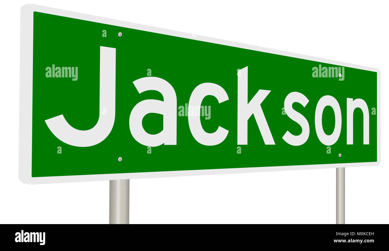 A 3d rendering of a green highway sign Stock Photo - Alamy