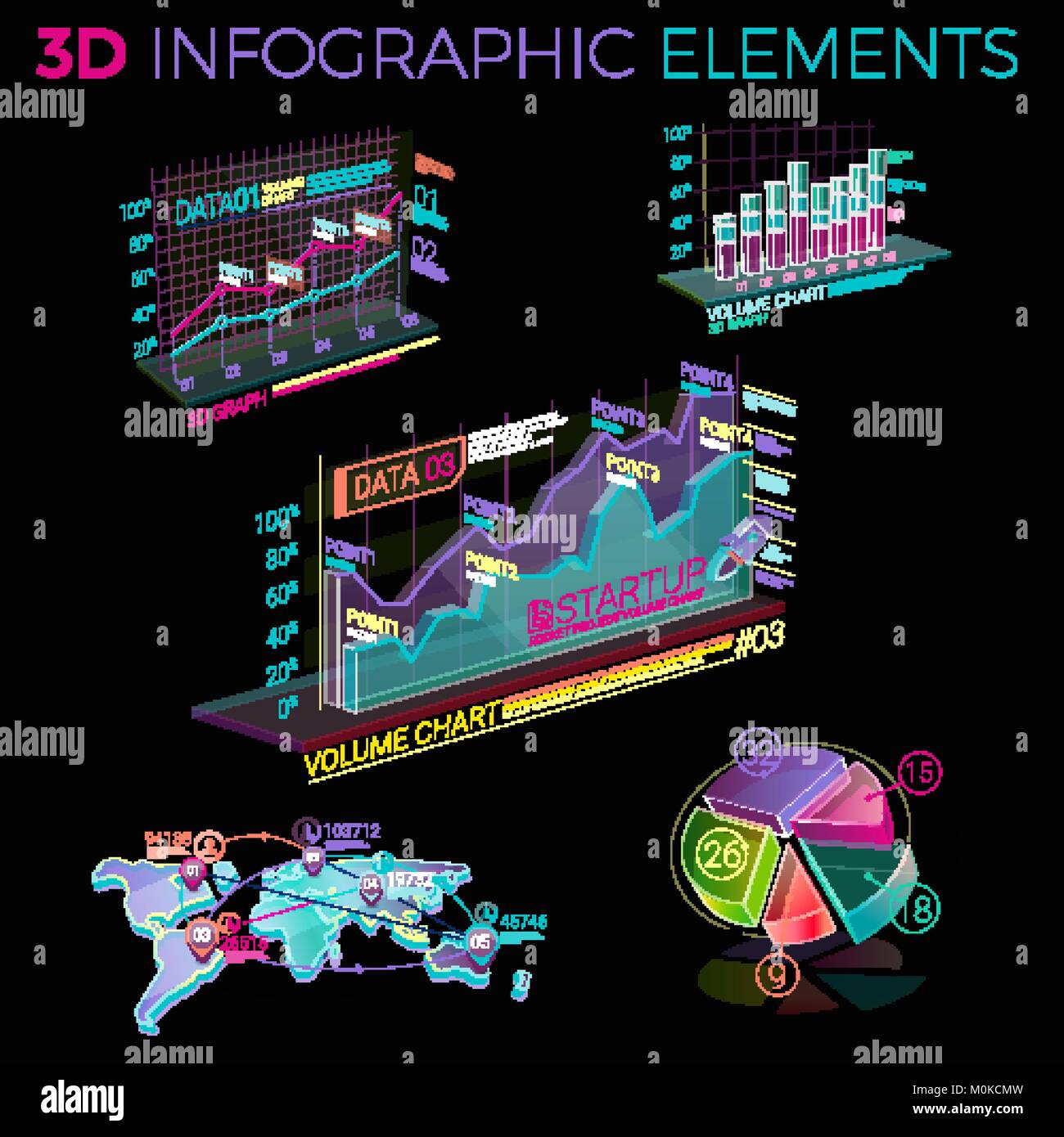 3D Infographic Elements Stock Vector Image & Art - Alamy