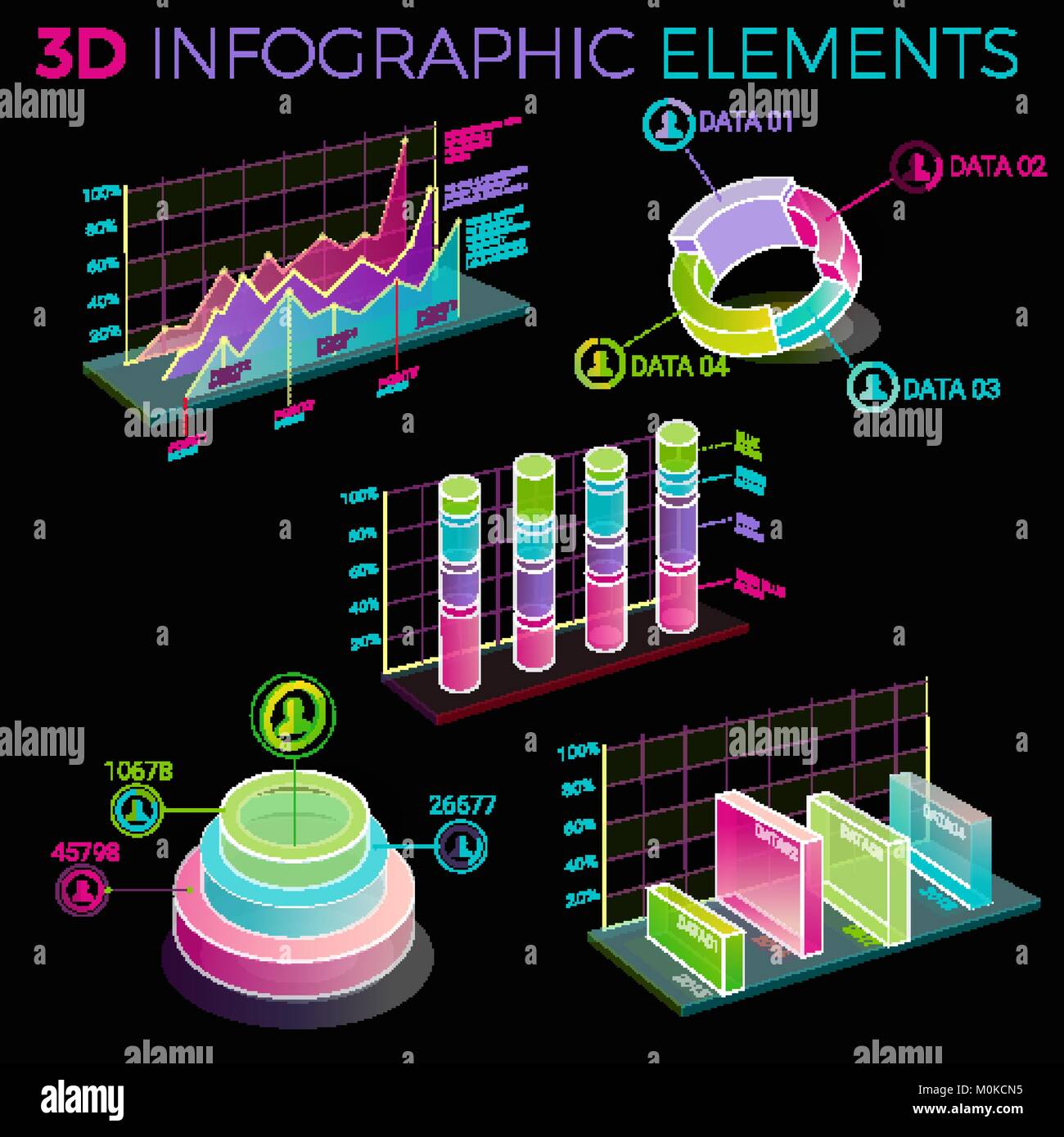 3D Infographic Elements Stock Vector Image & Art - Alamy