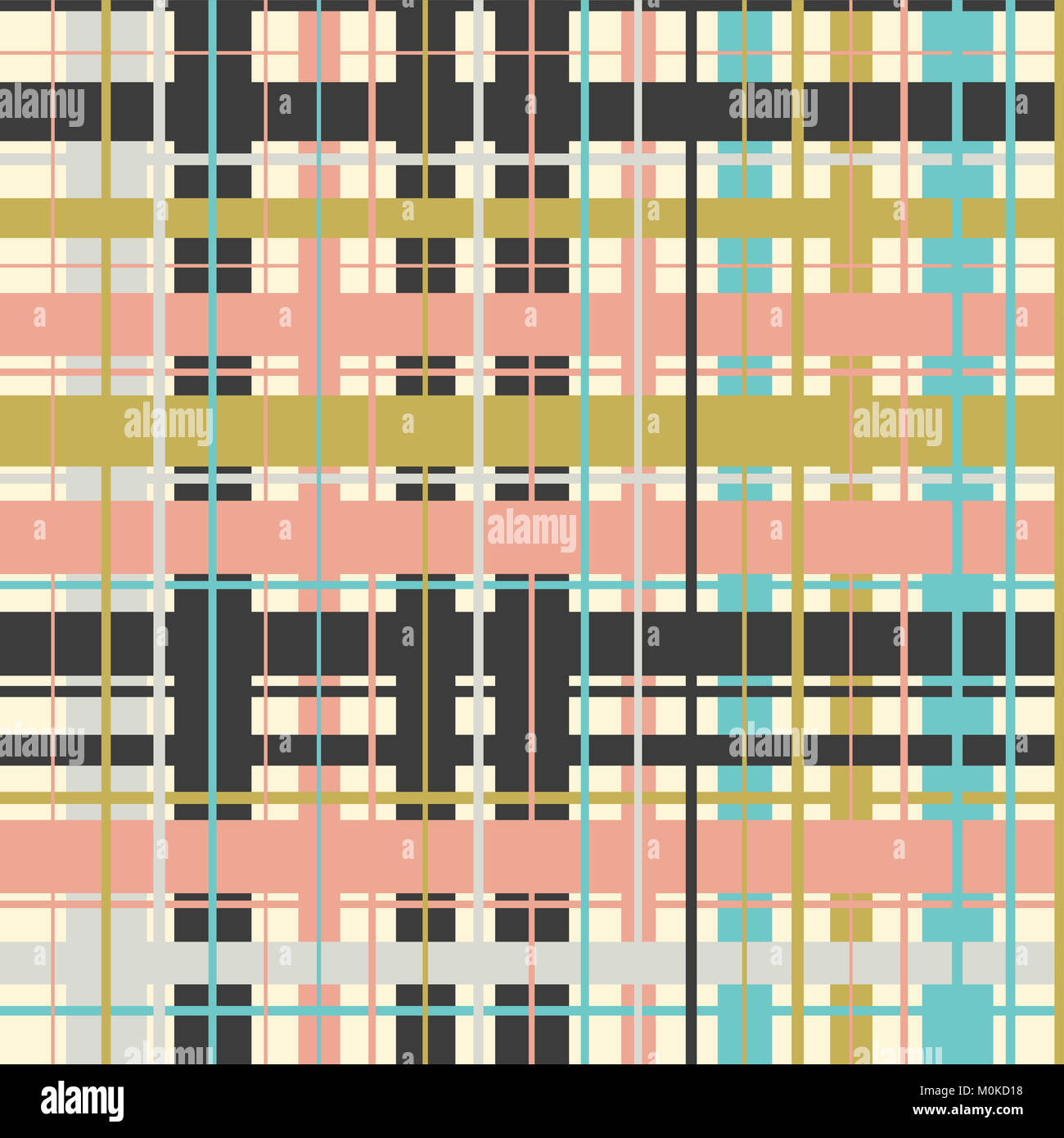 Plaid pattern with criss-crossed lines in assorted widths and colors ...