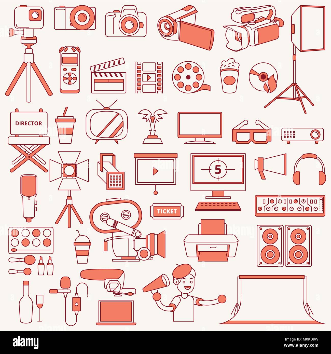 A vector illustration of Photography and Videography Icons Stock Vector ...