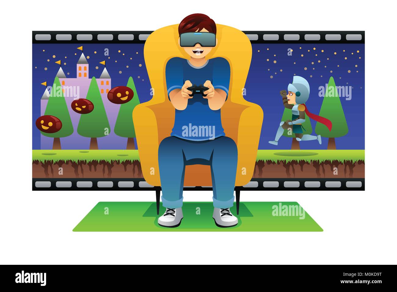 Gamer cartoon clipart hi-res stock photography and images - Alamy