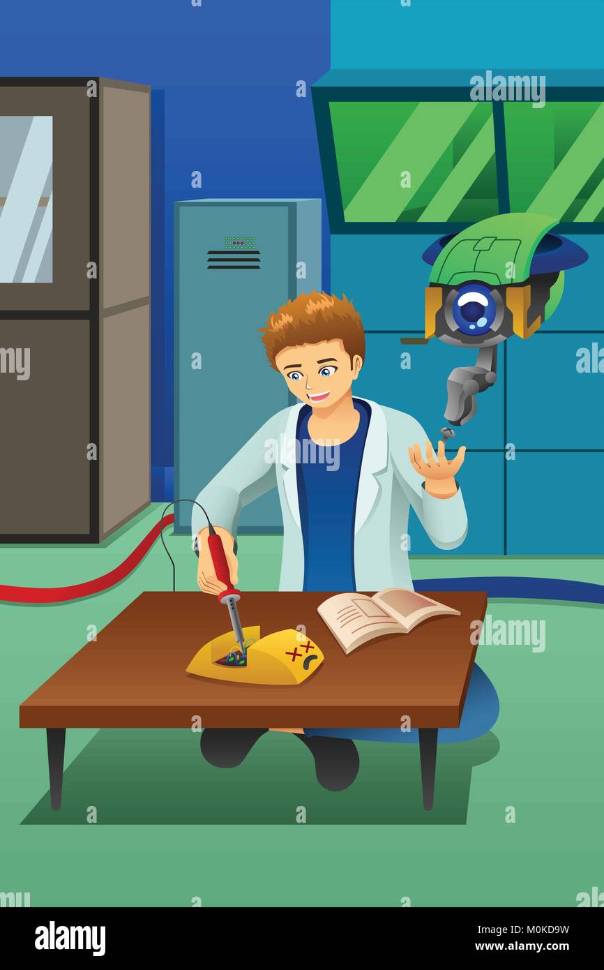 Working on an assignment Stock Vector Images - Alamy