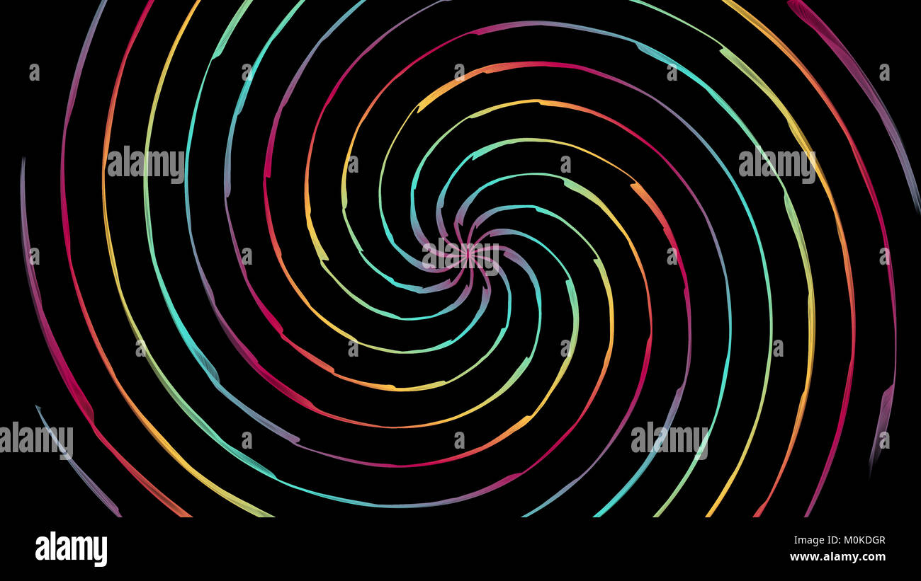 Colorful fusion spectrum circle on black background. Flame spiral ...