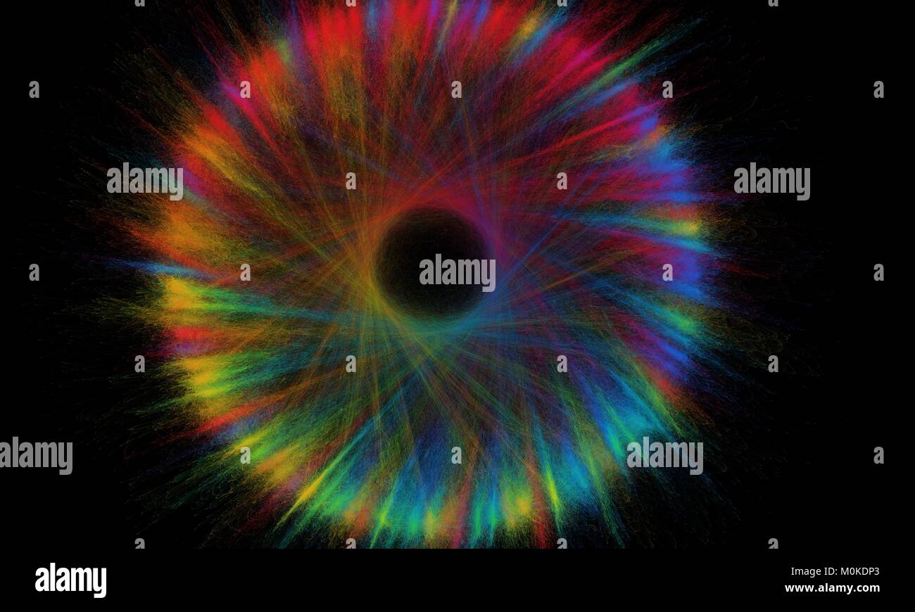 Colorful fusion spectrum circle on black background. Flame spiral ...