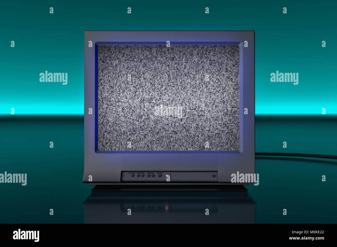 an old tv with static noise (3d rendering Stock Photo - Alamy