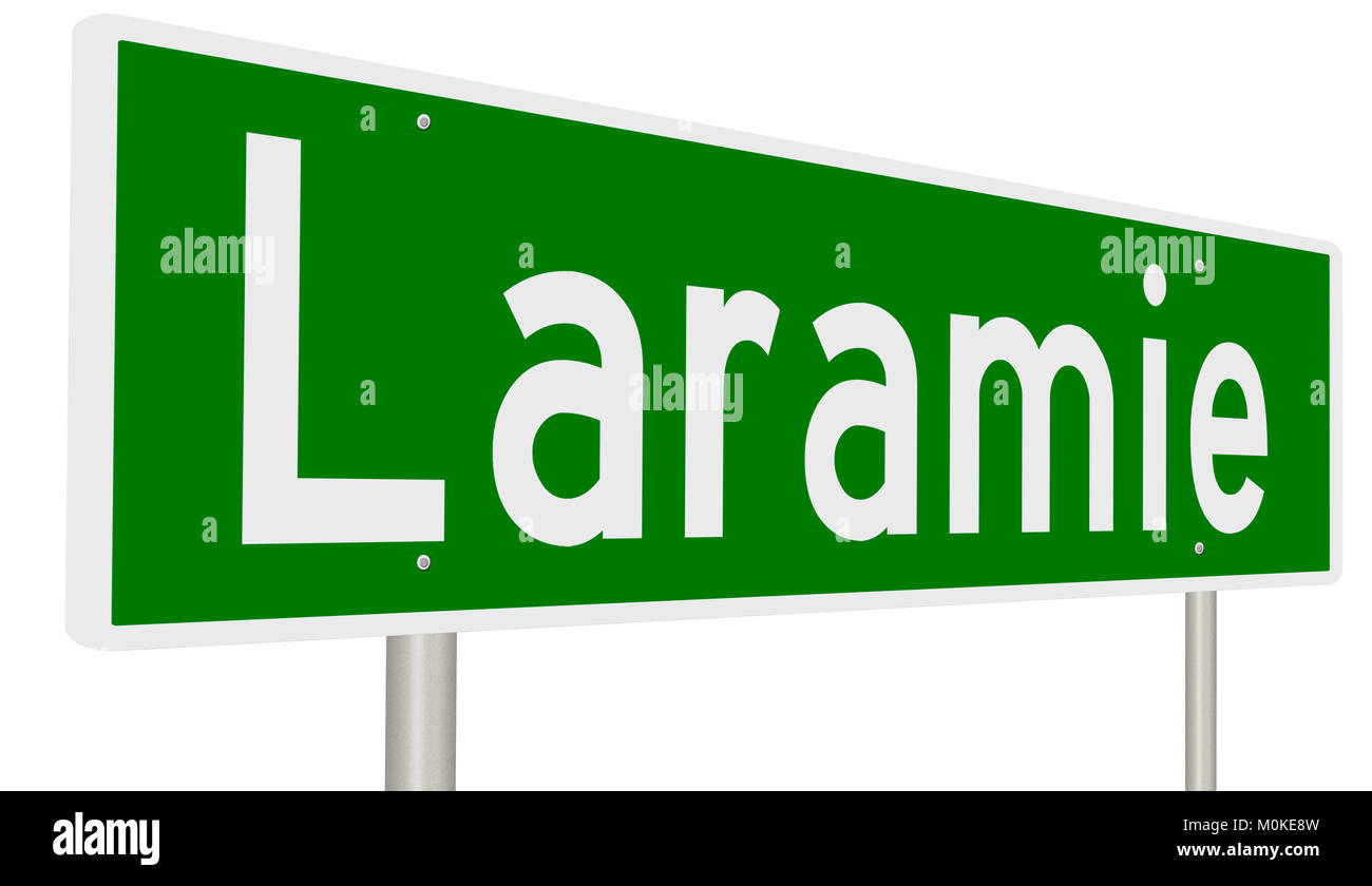 A 3d rendering of a green highway sign Stock Photo - Alamy