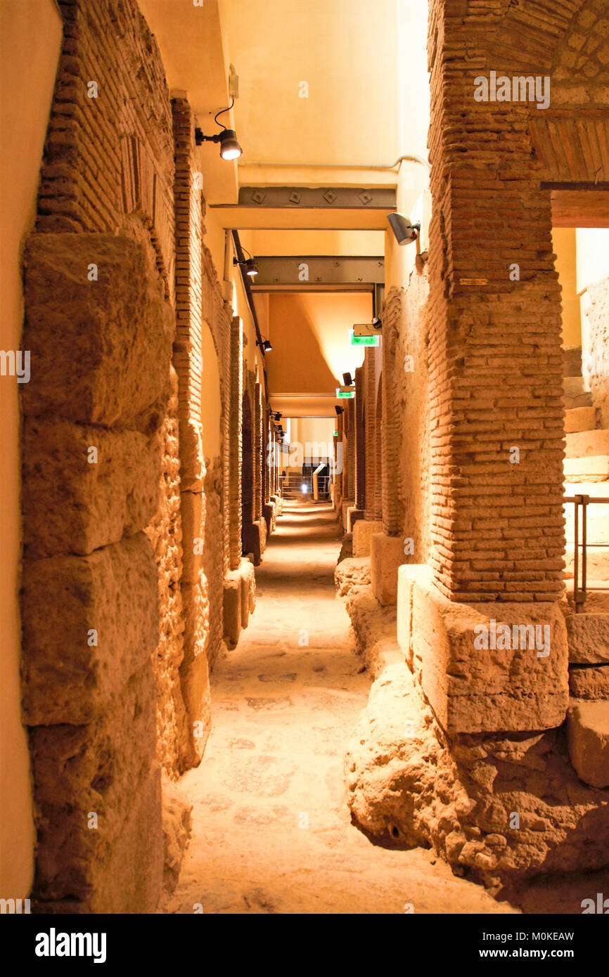 archeological site of ancient roman Pozzuoli, named Rione Terra, Naples ...
