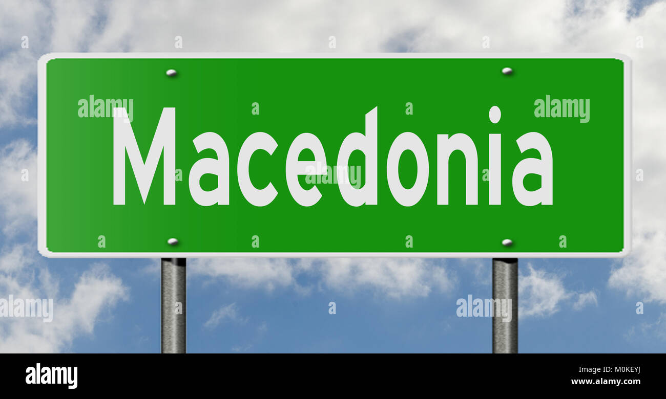 Macedonia highway sign hi-res stock photography and images - Alamy