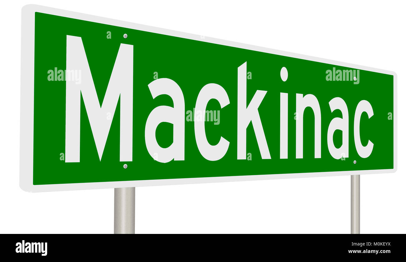 A 3d rendering of a green highway sign Stock Photo - Alamy