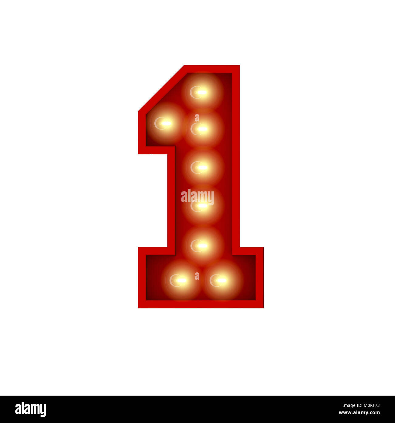 Vintage cinema theatre broadway lettering. Number 1. 3D Rendering Stock ...