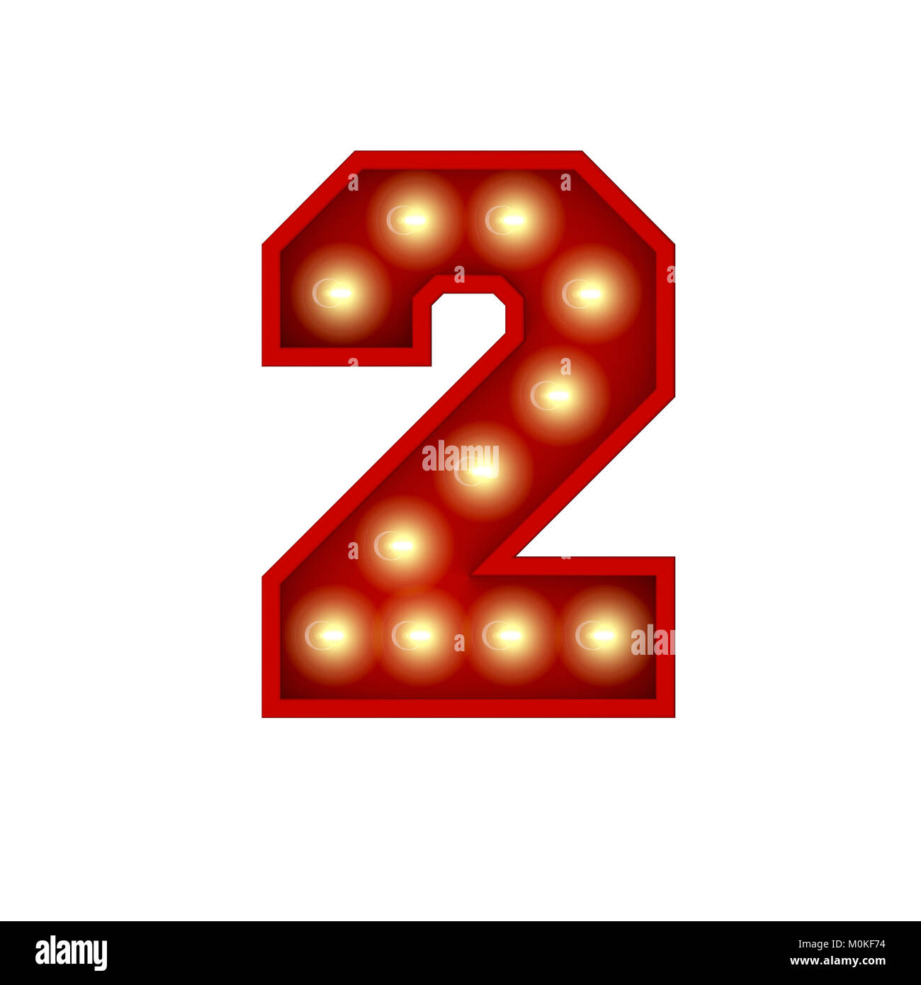 Vintage cinema theatre broadway lettering. Number 2. 3D Rendering Stock ...
