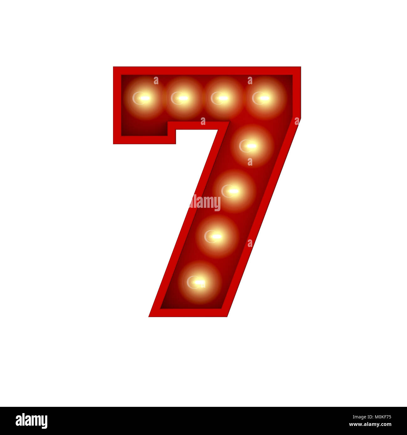 Vintage cinema theatre broadway lettering. Number 7. 3D Rendering Stock ...