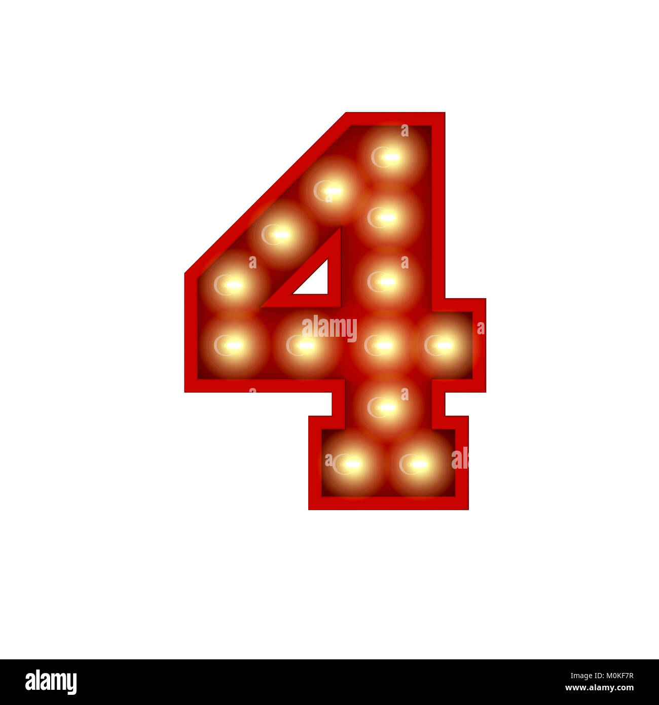 Vintage cinema theatre broadway lettering. Number 4. 3D Rendering Stock ...