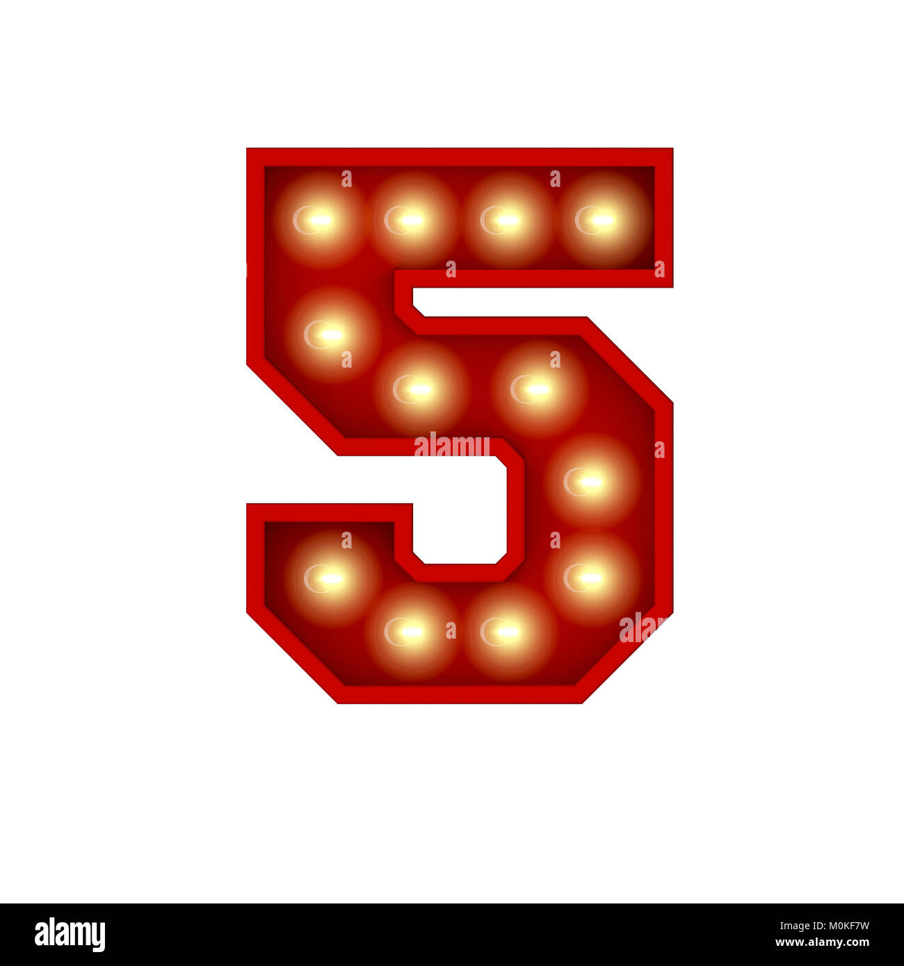 Vintage cinema theatre broadway lettering. Number 5. 3D Rendering Stock ...