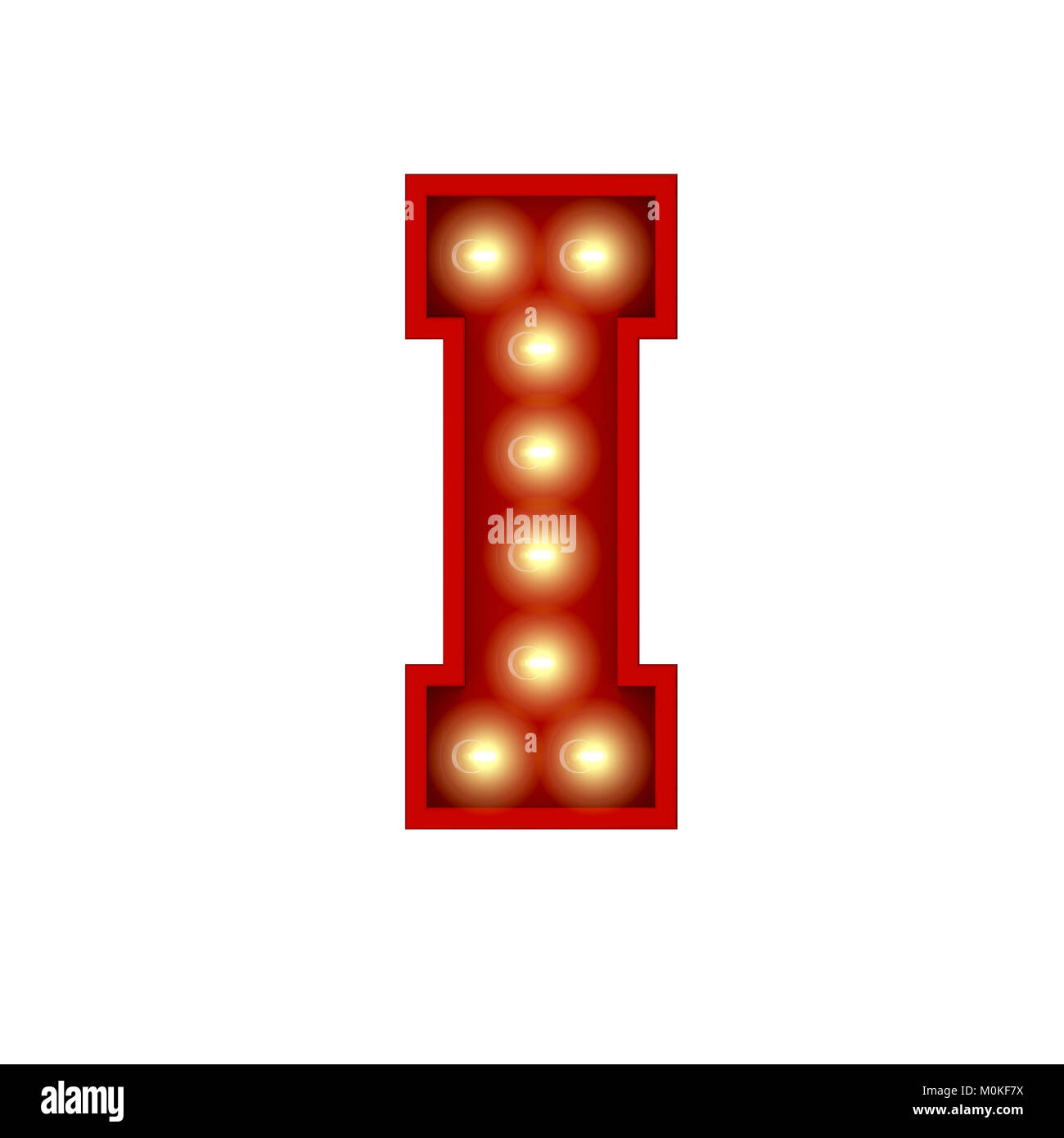 Vintage cinema theatre broadway lettering. Letter I. 3D Rendering Stock ...