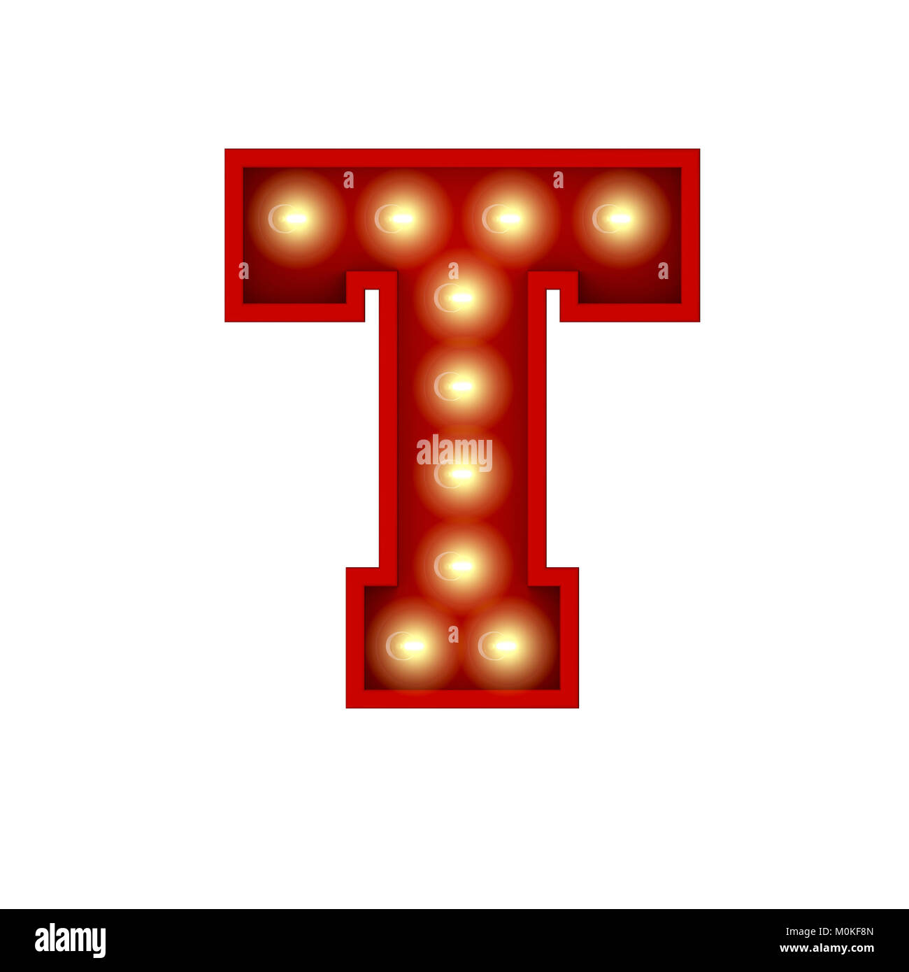 Vintage cinema theatre broadway lettering. Letter T. 3D Rendering Stock ...