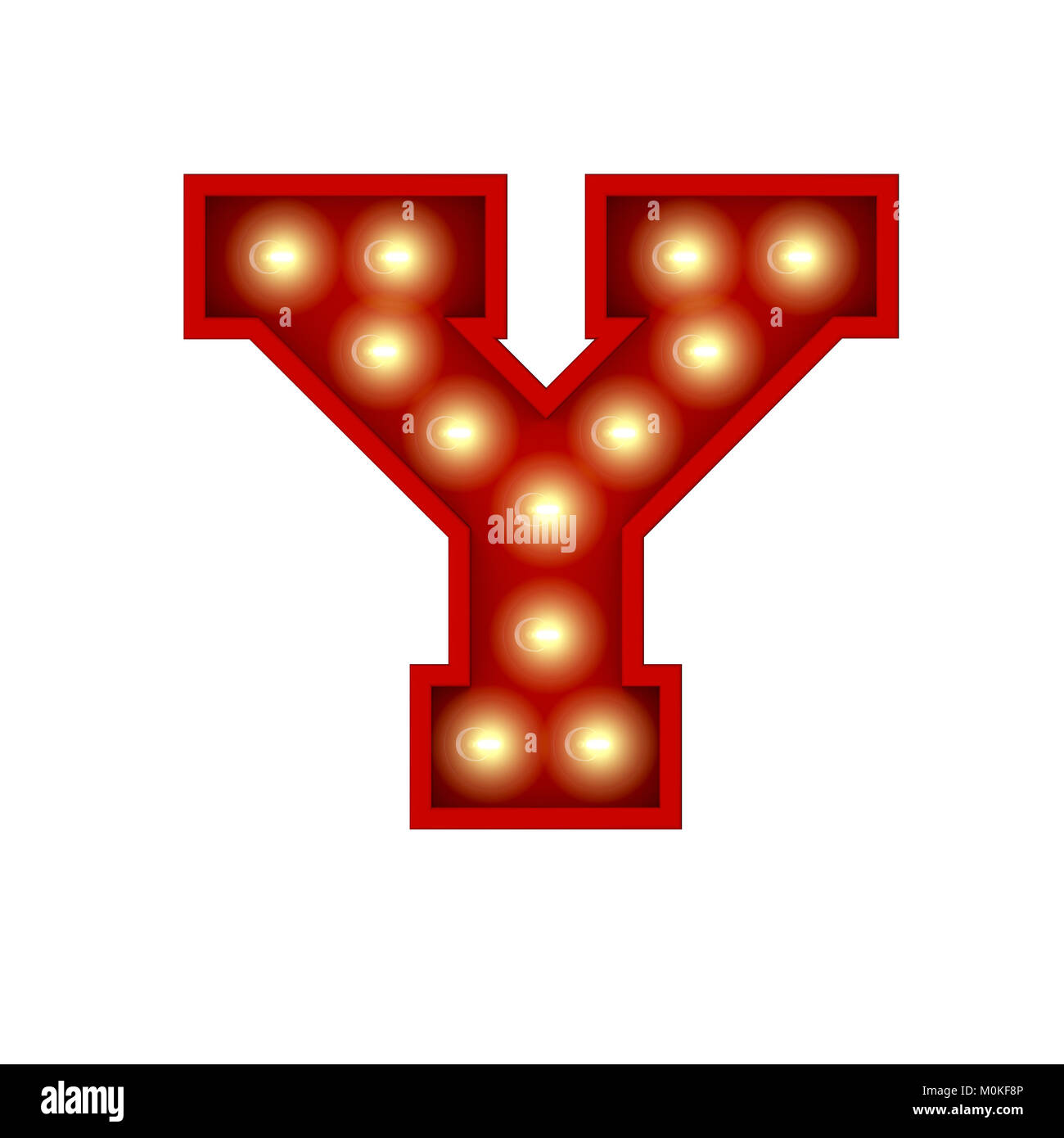 Vintage cinema theatre broadway lettering. Letter Y. 3D Rendering Stock ...