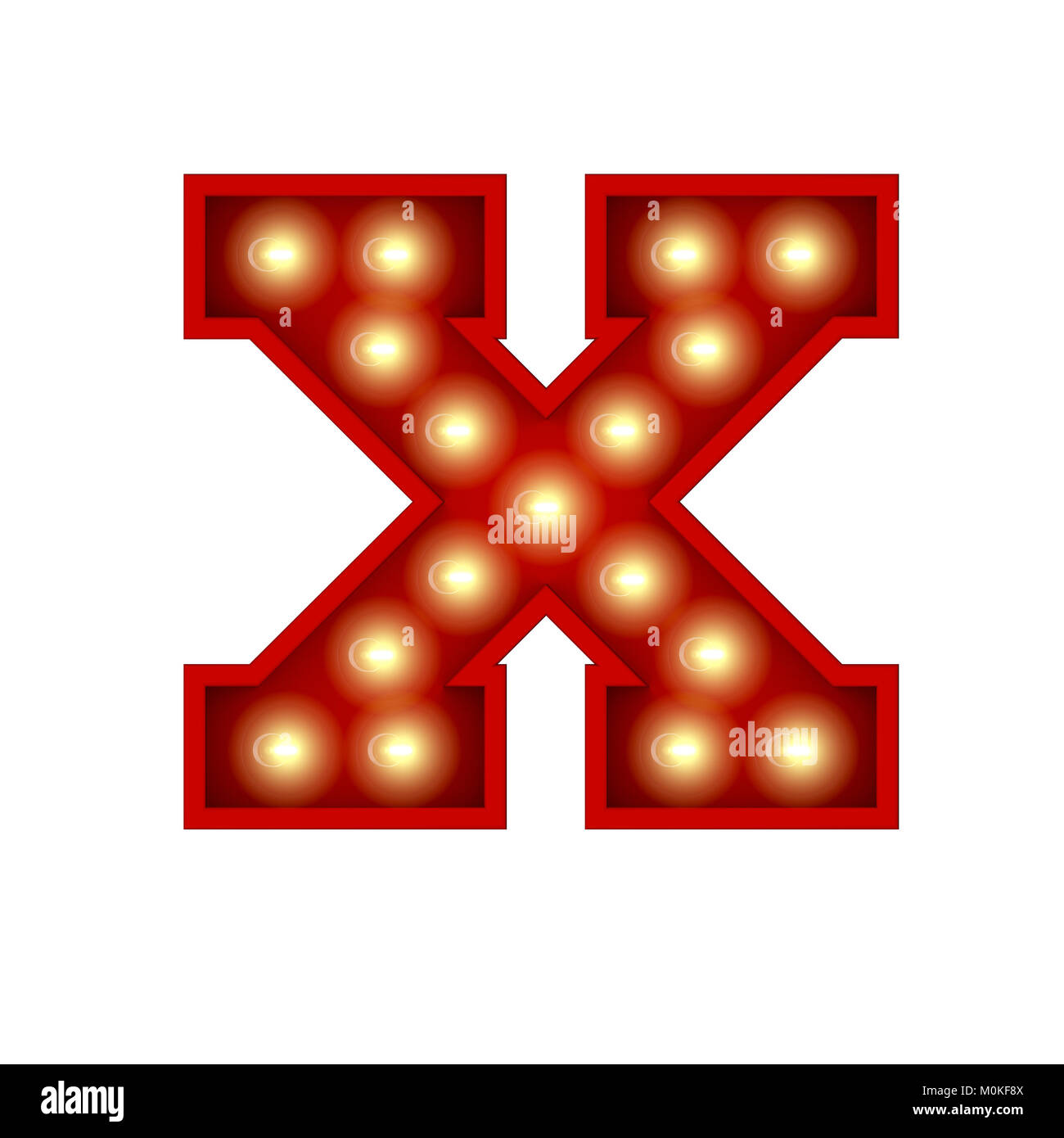 Vintage cinema theatre broadway lettering. Letter X. 3D Rendering Stock ...