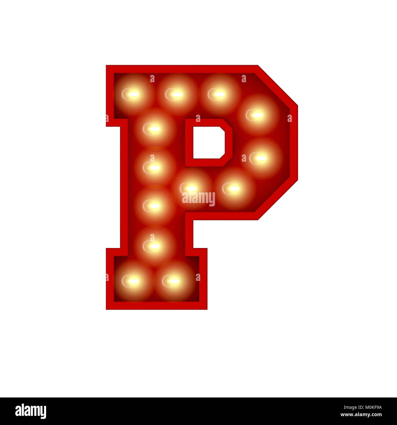Vintage cinema theatre broadway lettering. Letter P. 3D Rendering Stock ...