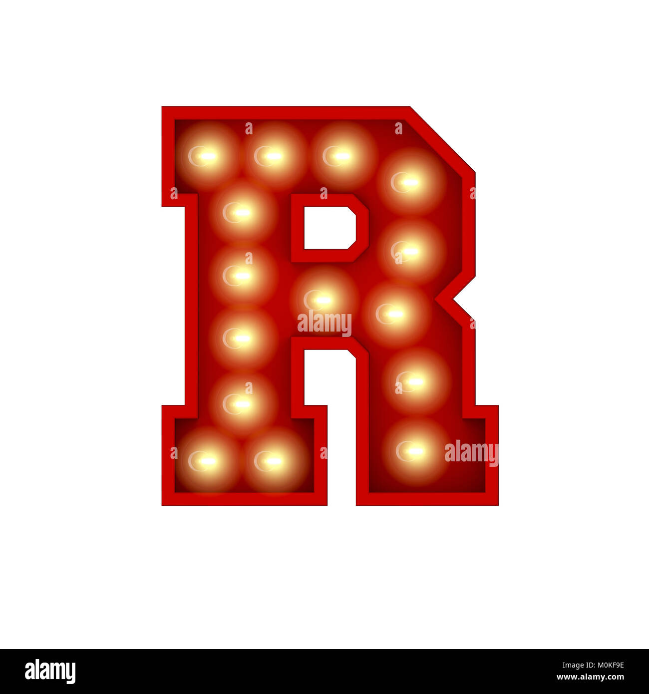 Vintage cinema theatre broadway lettering. Letter R. 3D Rendering Stock ...