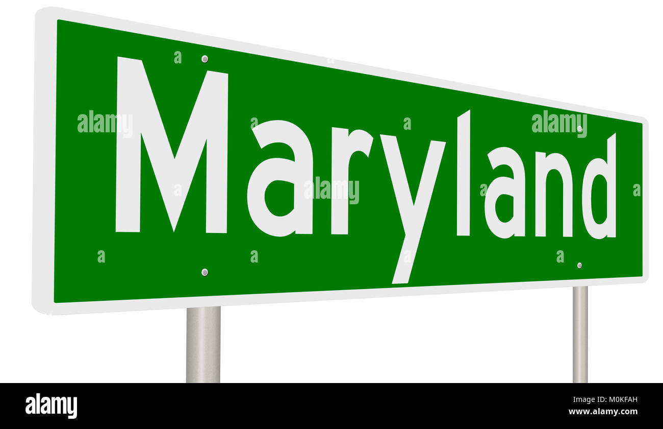 A 3d rendering of a green highway sign Stock Photo - Alamy