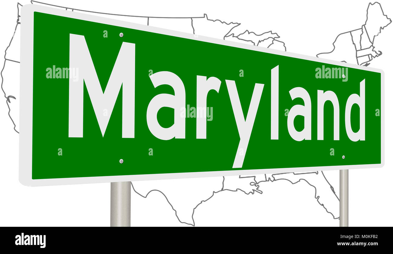 A 3d rendering of a green highway sign Stock Photo - Alamy