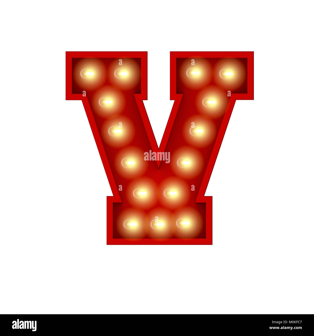 Vintage cinema theatre broadway lettering. Letter V. 3D Rendering Stock ...
