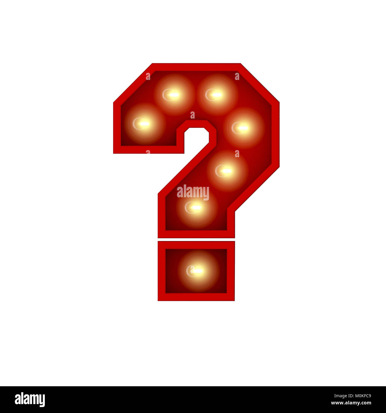 Vintage cinema theatre broadway lettering. Question mark. 3D Rendering ...