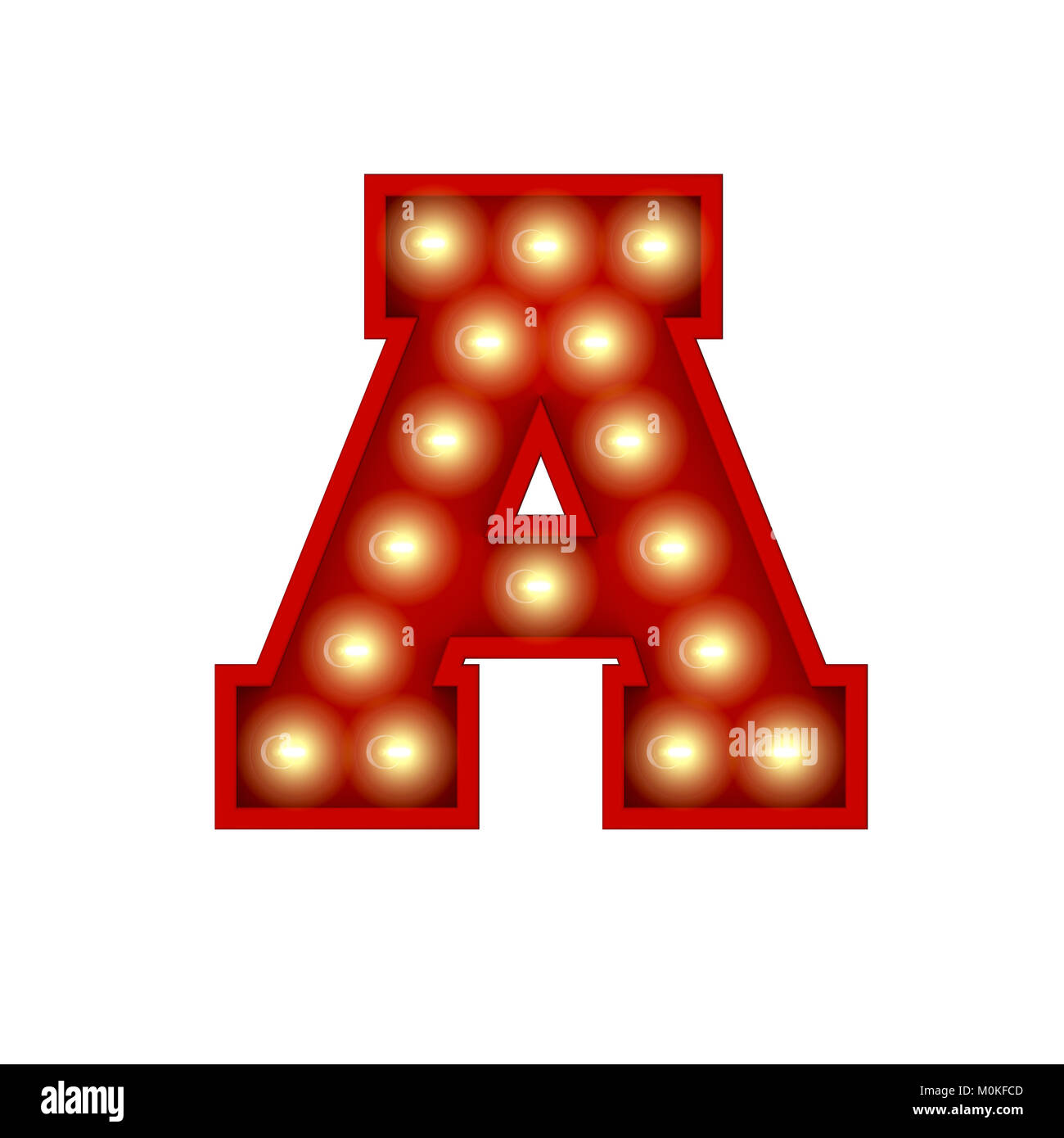 Vintage cinema theatre broadway lettering. Letter A. 3D Rendering Stock ...