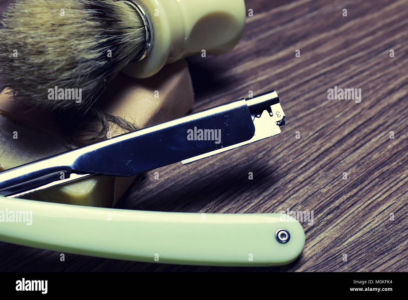 razor sharp soap brush Stock Photo - Alamy