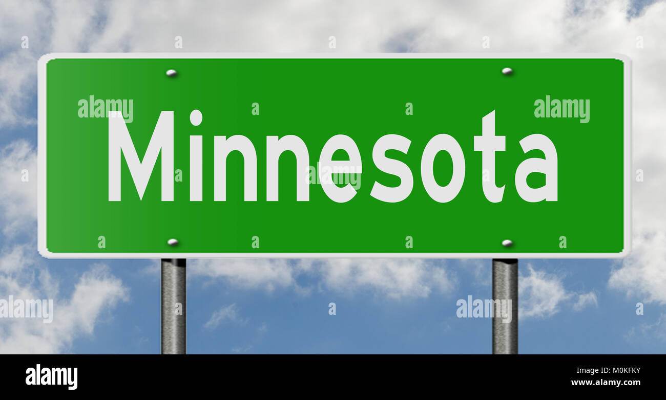 A 3d rendering of a green highway sign Stock Photo - Alamy