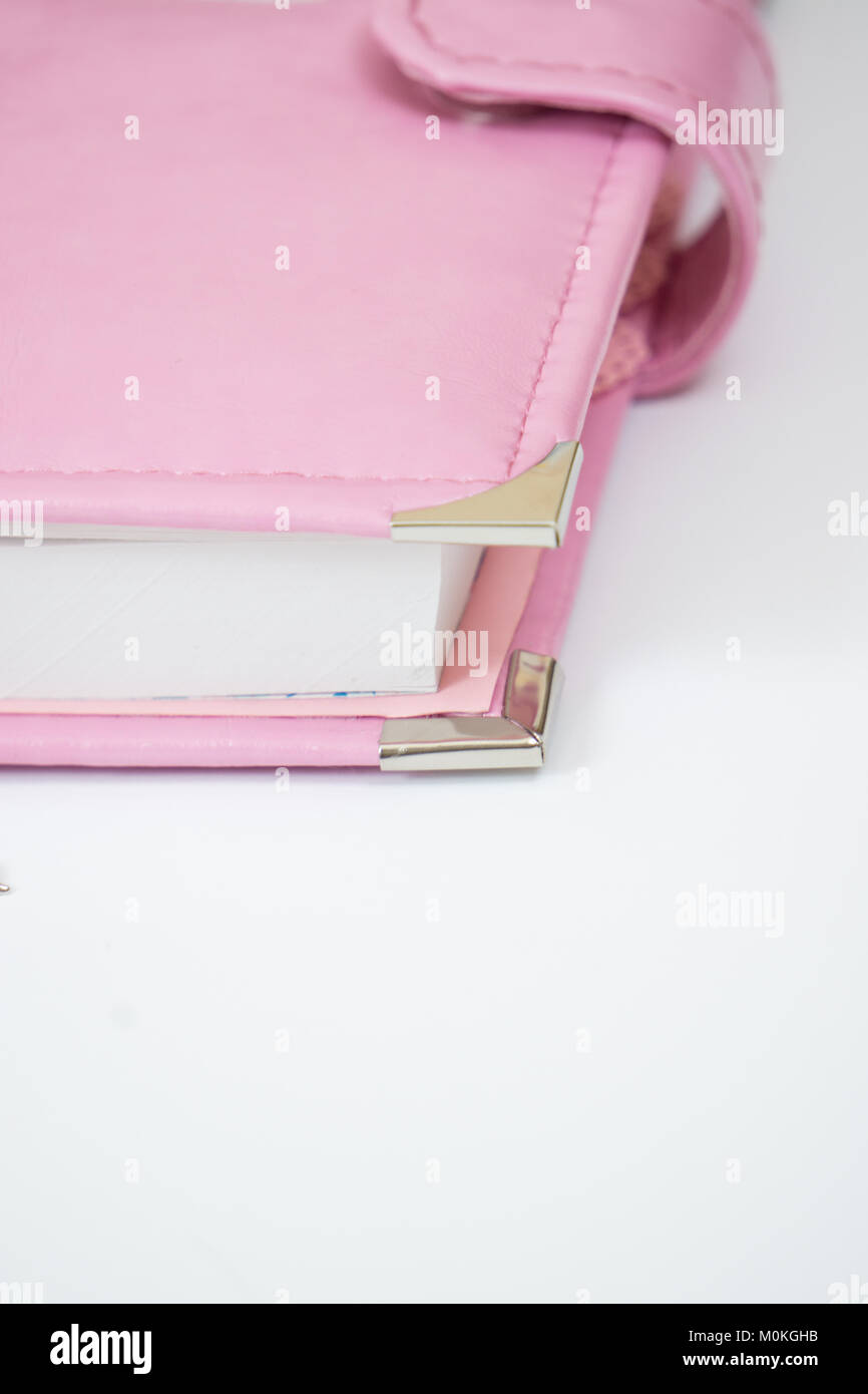 Handmade pink color leather notebook, planner for business or education ...
