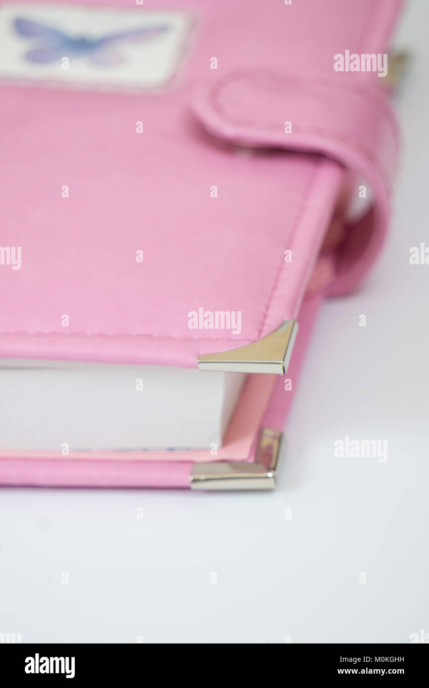 Handmade pink color leather notebook, planner for business or education ...