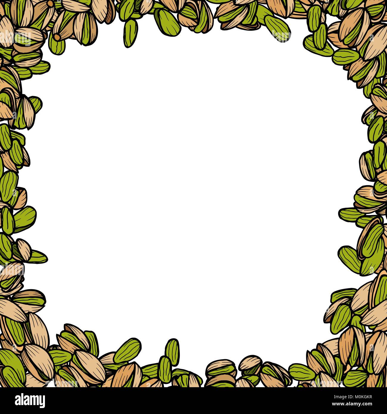 Background with pistachio. Vector hand drawn illustration Stock Vector ...