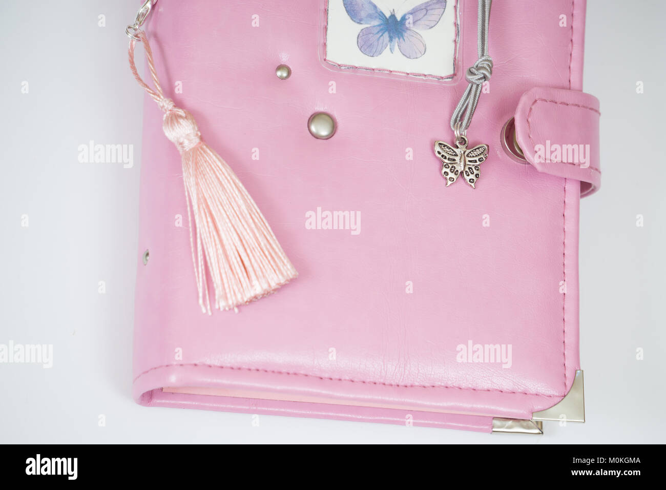 Handmade pink color leather notebook, planner for business or education ...