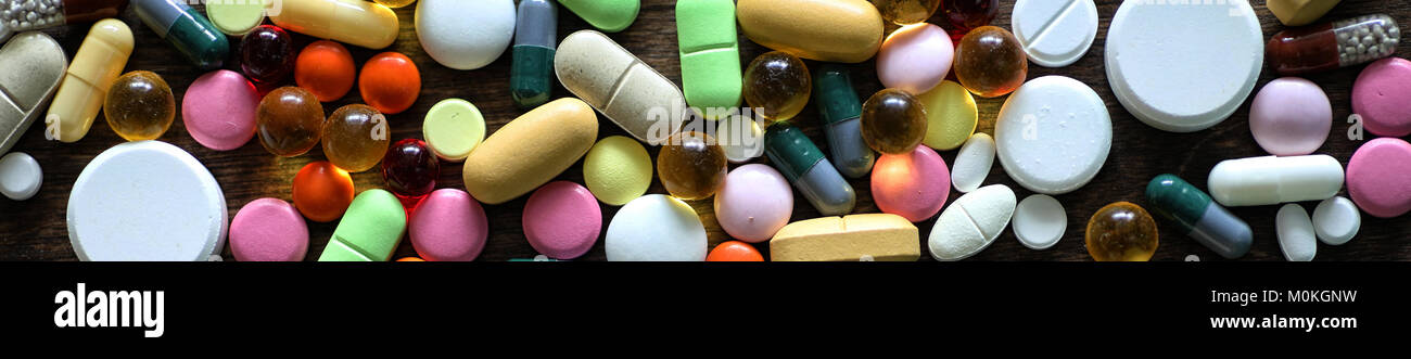 Long background of medications Stock Photo - Alamy