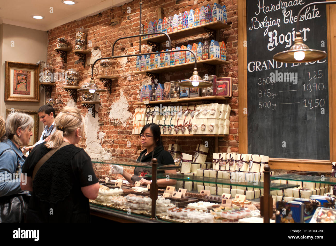 Chocolate shop Grand Place, in the same square of Grand Place, Brussels ...