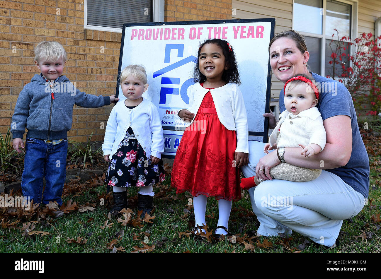 Malissa Kaye, Family Child Care provider, poses for a Stock Photo - Alamy