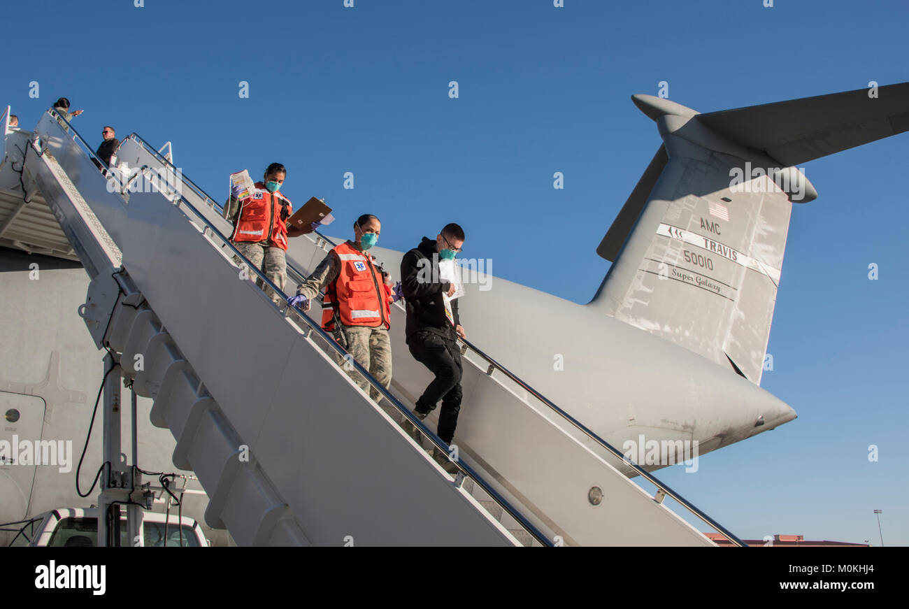 Medical personnel from David Grant U.S. Air Force Medical Center board ...